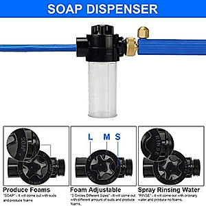 Hydro Jet High Pressure Power Washer Gun, Pressure Power Hose Nozzle Washer Wand Nozzle Glass Window Cleaning Sprayer for Car Home Garden Washing, Wash Mitt and Soap Dispenser