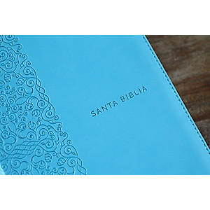 Biblia Reina Valera 1960 letra grande. Símil piel aguamarina, cremallera, tamaño manual/Spanish Bible RVR 1960. Handy Size, Large Print, Leathersoft Aqua,