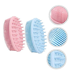 FOMIYES 4 pcs Handle Women Dual-Sided Scrubbing Double-Sided Pet Shower Silicone Massager Washer Looafh Double Shampoo Side Head Bath Brush Cleaning Body Double- Men