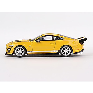 Shelby GT500 Dragon Snake Concept Yellow with White Stripes Limited Edition to 3240 Pieces Worldwide 1/64 Diecast Model Car by True Scale Miniatures MGT00535