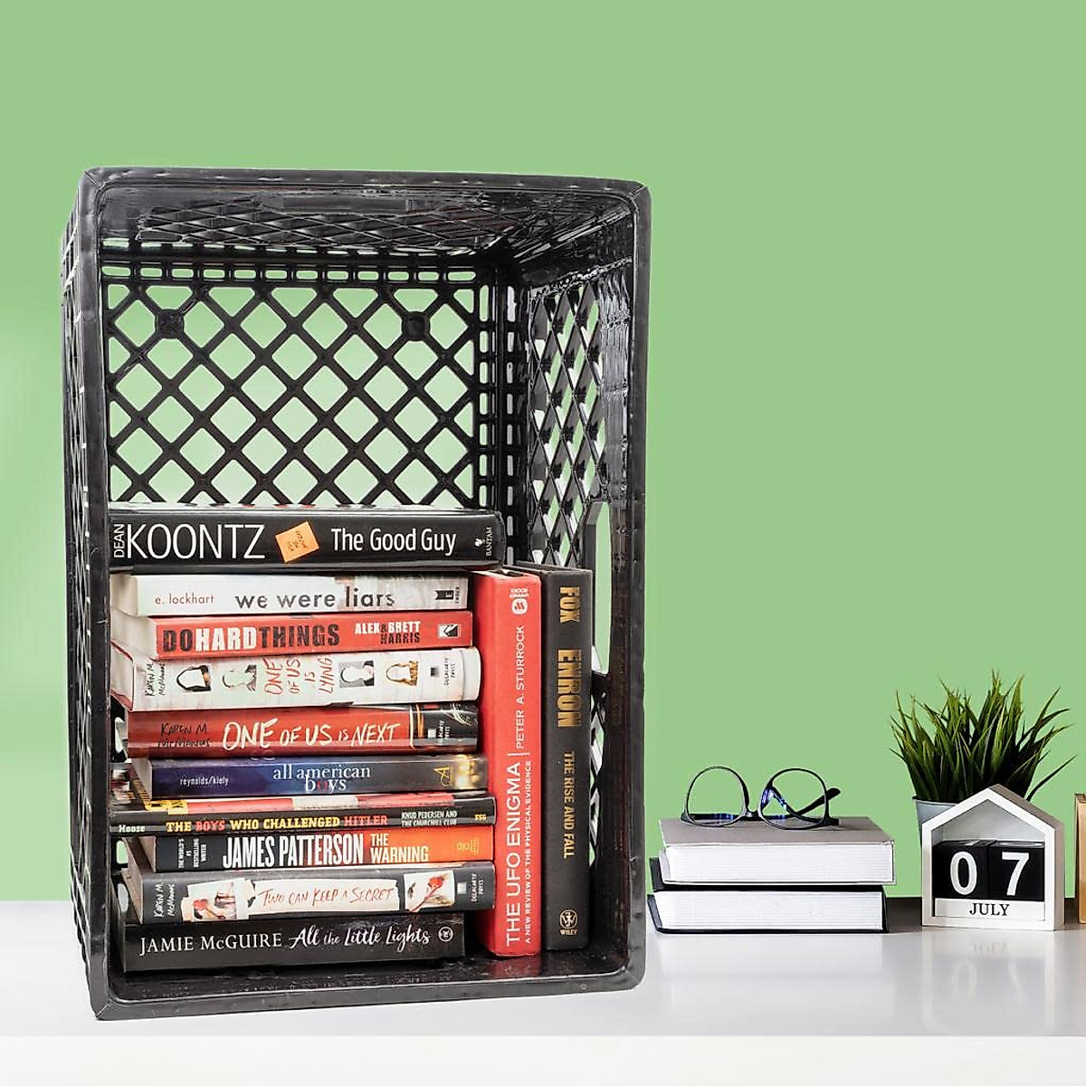 DuraTuff Heavy Duty Milk Crates for Storage - 19"x13"x11" Stackable Storage Containers - Durable High-Density Polyethylene Plastic - Ideal for Kitchen Storage