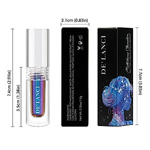 Liquid Glitter Eyeshadow, Chameleon Multichrome Purple Blue Holographic Eye Shadow, Intense Color Shifting Metallic Finish Eye Makeup, Long Lasting No Creasing Sparkle Eyeshadow, #05 GALAXY