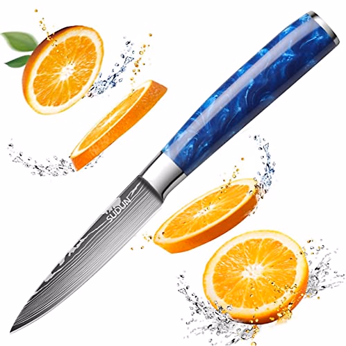 SUDUN Professional Paring Knife 3.5 inch Small Kitchen Knife Ultra Sharp German Stainless Steel 7Cr17Mov Fruit and Vegetable Cutting Chopping Knives - Full Tang Ergonomic Handle