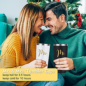 Wedding Gifts,Mr And Mrs Tumbler Set Engagement Gifts,Gifts For Bride And Groom,Bride To Be Gifts,Wine Glass Engaged Gifts Honeymoon Essentials