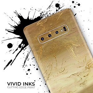DesignSkinz Molten Gold Digital Foil Swirl V12 Protective Vinyl Decal Wrap Skin Cover Compatible with The Samsung Galaxy S20 (Screen Trim & Back Glass Skin)