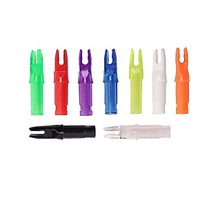 SOPOGER 50 Packs Archery Arrows Nocks - Arrow Inserts for Carbon Arrows .244/6.20mm Plastic Arrow Nocks for DIY Hunting Shooting (Orange)