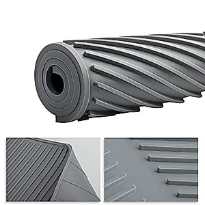 Suruid Silicone Dish Drying Mat for Multiple Usage, Easy Clean, Eco-Friendly Heat-resistant Silicone Mat for Kitchen Counter or Sink, Refrigerator or Drawer Liner - Compact Storage 17" X 13" (Gray)