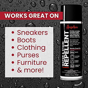 Angelus Water & Stain Repellent Spray – Waterproof Protection for Leather, Suede, Gore-Tex, and Fabric – Shoe & Sneaker Protector, Easy Aerosol Application (5.5 oz)