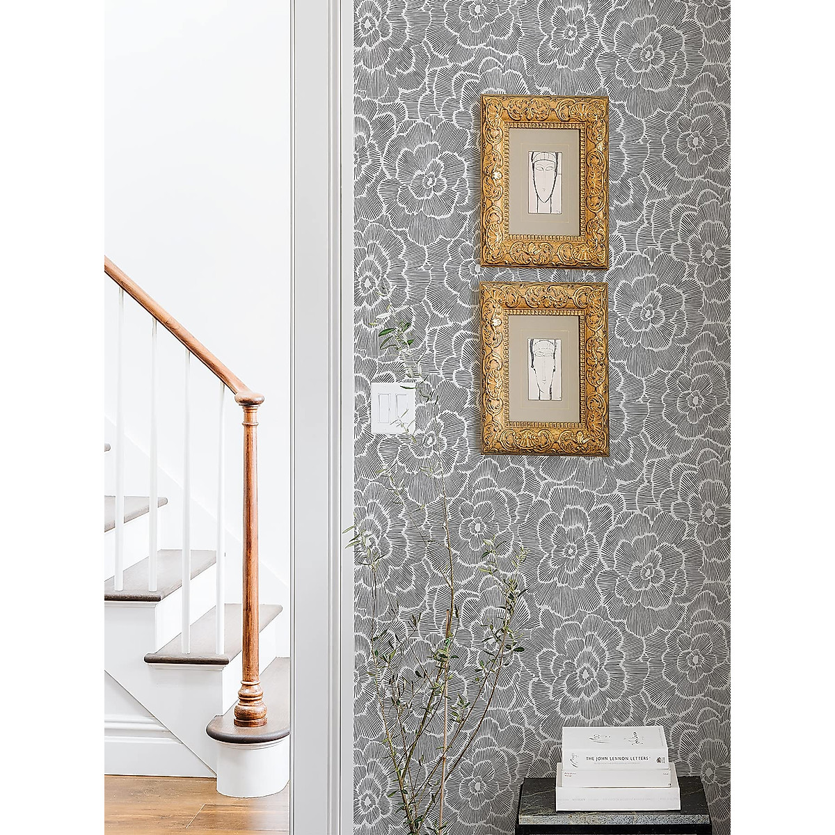 NuWallpaper NUS4047 Charcoal Saraya Peel & Stick Wallpaper, Grey