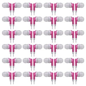 CN-Outlet Wholesale Bulk Earbuds Headphones 100 Pack for iPhone, Android, MP3 Player -Pink