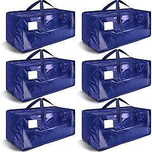 6 Pack Moving Bags, Heavy Duty Moving Totes with Backpack Straps, Waterproof Storage Bag with Label Window, Large Packing Bags with Zips for Clothes Storage Moving Travelling Camping Garden Tools