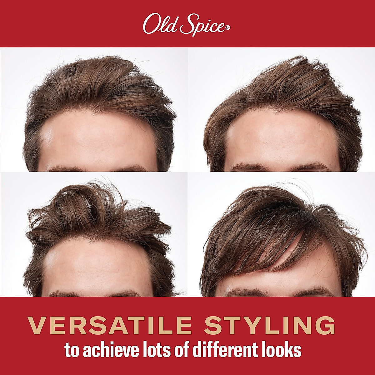 Old Spice High Hold Hair Styling Clay for Men, Highest Hold with Very Low Shine, 2.22 oz