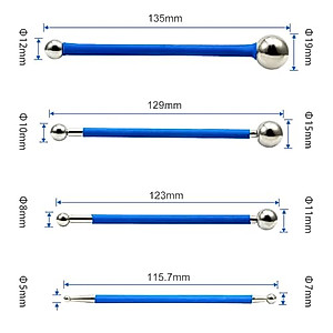 SPEEDWOX Caulking Tool Metal Ball 4 Pcs Polymer Clay Tool Kit Grout Finisher for Tile Grout Coating Sealant Finishing Fondant Cake Paper Flower Decorating Sculpture Modeling Craft DIY Tool Set