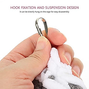 1Pc Ferret Toys, Sugar Glider Climbing Toys Rat Swing Hanging Toy Parrot Climbing Rope Bird Perches Stand Pet Swing Hamster Cage Accessories for Small Animals, Grey White