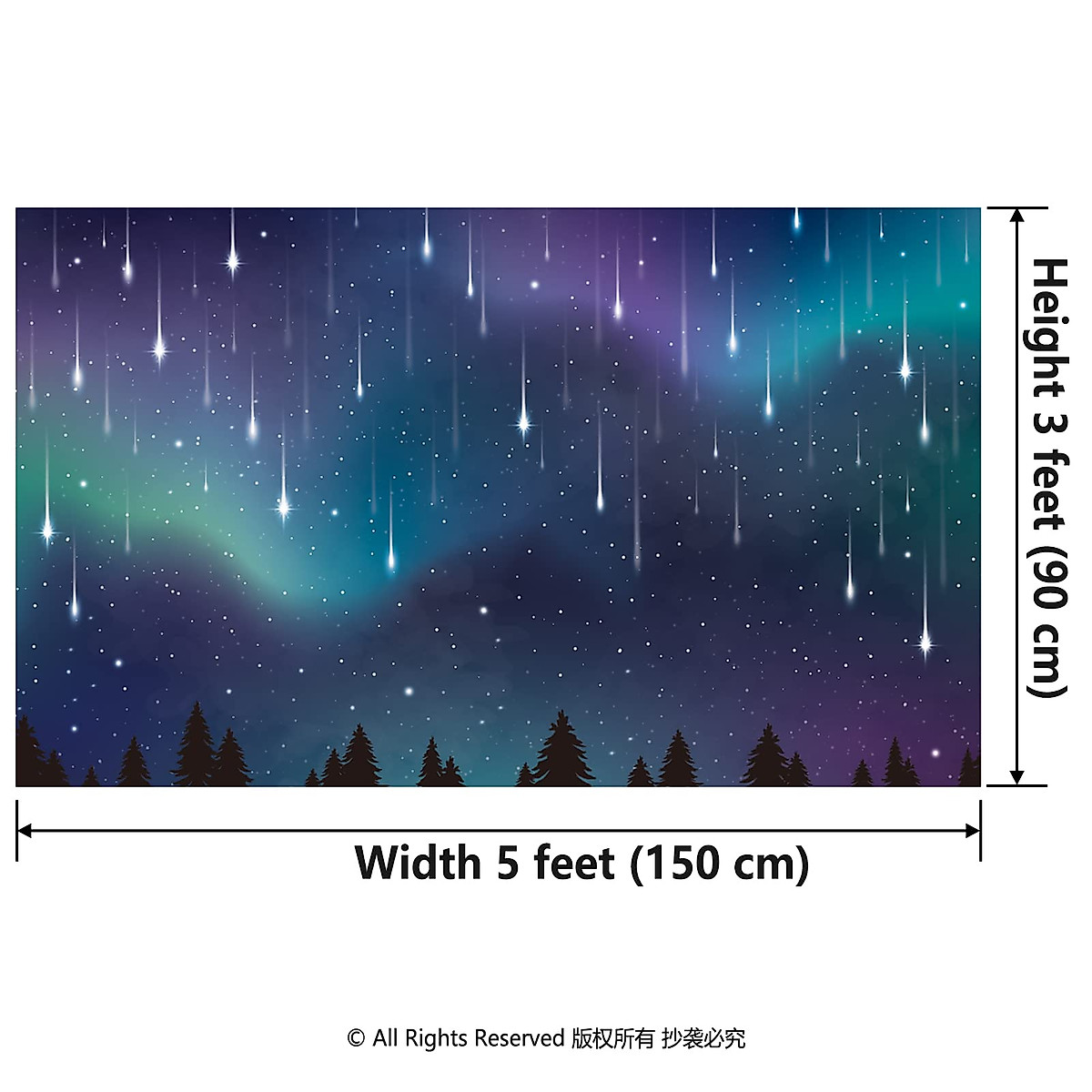 Fabric Night Sky Star Backdrop Shooting Star Aurora Party Decoration Universe Galaxy Constellation Celestial Photo Backgound Twinkle Little Star Photo Booth Wedding Baby Shower Birthday Party Supplies