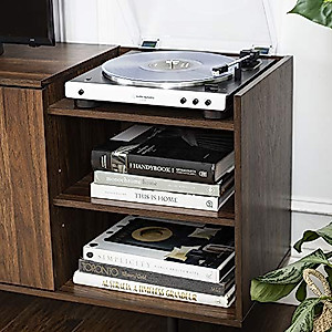 Walker Edison Modern Wood TV Stand with Cabinet Doors and Drawers for TV's up to 65" Flat Screen Universal TV Console Living Room Storage Shelves Entertainment Center, 58 Inch, Dark Walnut