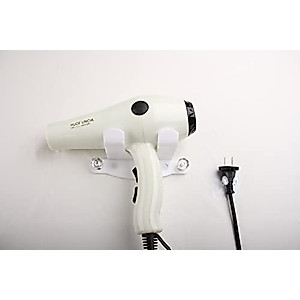 WANLIAN Universal Hair Dryer Bracket Wall Mount Shelf Hair Dryer Holder, Wall Mount Bathroom Hair Blow Dryer Rack, Wall Hair Dryer(White)