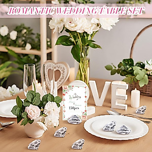 Fulmoon 150 Pcs Diamond Table Number Holders Acrylic Place Card Holder Crystal Tabletop Card Stand for Wedding Party Baby Shower Table Centerpieces Decoration, Clear