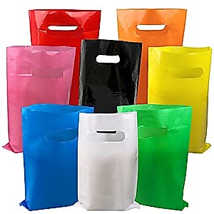 TOSPARTY Plastic Gift Bags Candy Bags are Sturdy and Durable Party Assorted Plastic Candy Bag Gift Bag (Colorful)
