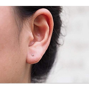 Milacolato 6 Pairs 925 Sterling Silver Stud Earrings for Women 2mm Tiny Ball Stud Earrings Set Hypoallergenic Over 3 Years Old