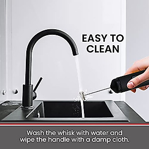 Kodash Cabana milk frother, Handheld, Battery Operated Whisk Beater Foam Maker For Coffee, Latte, Cappuccino, Hot Chocolate, Durable Mini Drink Mixer With, double whisk head.