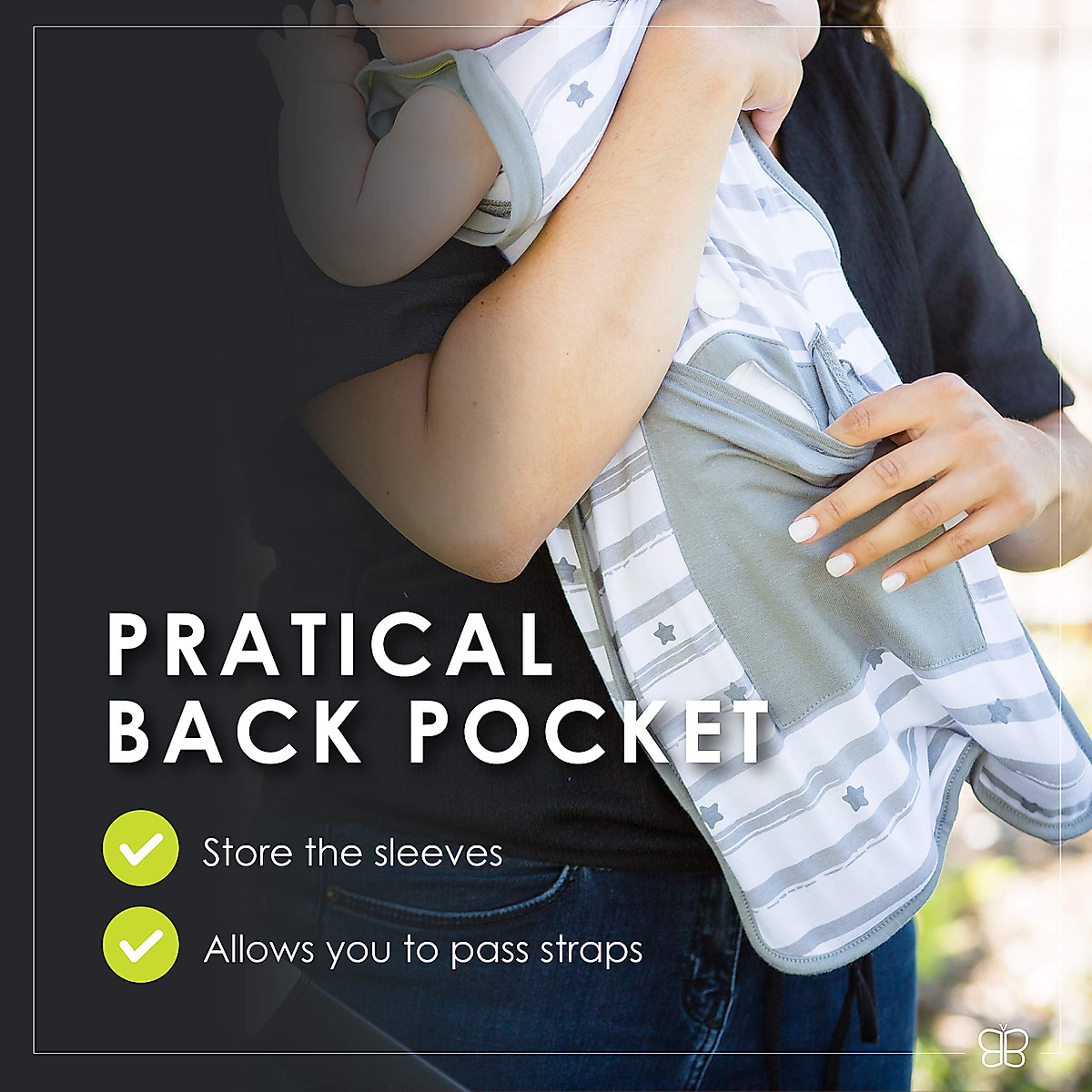 bblüv - Sleëp - Transition Zipper Swaddle Sack with Removable Sleeves -Arms Up Swaddle for Newborns and Infants - Extra Large