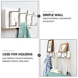 Cabilock Hat Hanger 1 Set Towel Bedroom Hanging Hangers Hat Khaki for Use Rack Duty White Wall Hanger Bathroom Heavy Key Kitchen Self Coat Wooden Hook Clothes Dorm Hooks Mounted Ceiling Ceiling Hook