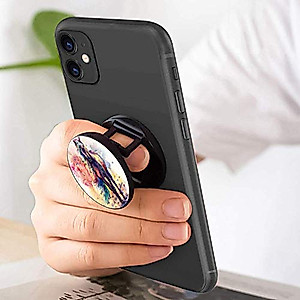 4 Pack Foldable Expanding Cell Phone Finger Stand Holder Compatible with All Smartphones and Tablets Watercolor Yellow Brown Field Horse