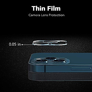 [3 Pack] CloudValley Camera Lens Protector for iPhone 12 Pro Max, 6.7'' Tempered Glass + Camera Lens Cover, 9H Hardness, 6.7 inch, HD Clear, Bubble Free, Easy Install, Scratch-Resistant