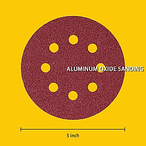 TPmax 5 Inch Sanding Discs 70 PCS Hook and Loop 5 in 8 Hole Sandpaper Orbital Sander Pads 10 pcs Each 40 80 120 240 320 600 800 Grits Obital Sandpaper