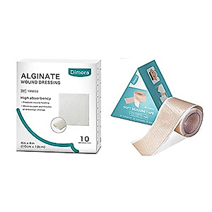 Dimora Calcium Alginate Wound Dressing & Soft Waterproof Silicone Tape with Easy Tear Design