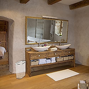 Okllen 2 Pack Plastic Small Trash Can, Clear Rectangle Wastebasket Trash Bin, Garbage Container Slim Trash Can for Bathroom, Kitchen, Dorm, Home, Office, 12.4" L x 5.3" W x 11" H