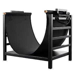 DOEWORKS Firewood Rack 18 Inch Fireplace Log Holder with Canvas Carrier