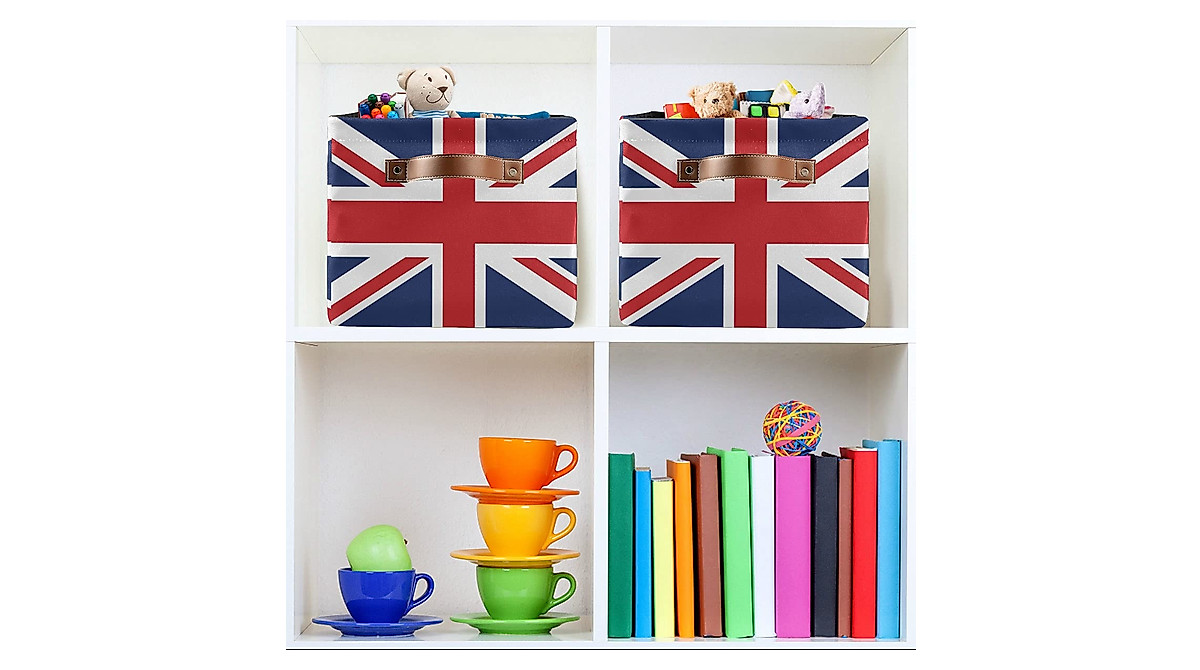 TropicalLife UK Flag Storage Bin - Foldable Canvas Organizer