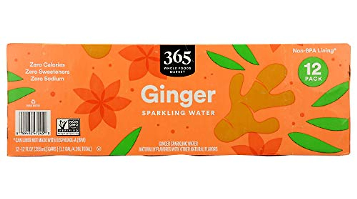 365 Sparkling Ginger Water 12 Pack | Zero Calories & Organic