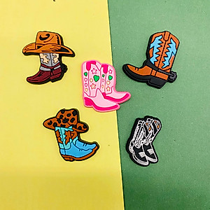 30pcs Western Cowgirl Shoe Charms for Crock Clog Sandals Decoration Horse Shoe Charms for Girls Boys Men Adult Party Favor