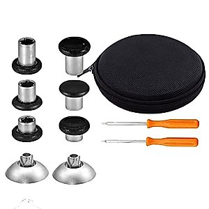 WPS 8 Pcs Replacement Swap thumbsticks Fits for PS4 DualShock 4 Controller Xbox One Elite Controller Xbox One Controller - Silver