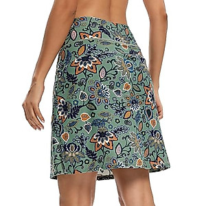 M MOTEEPI Skorts for Woman Golf Skirt Casual Knee Length Skirts with Pockets Workout Athletic Gypsophila L