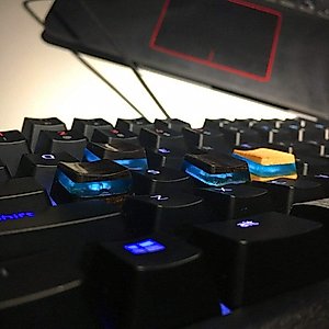 Handmade R4/ECS Keycap Resin Solid Wood Shine Through Backlit Key Cap OEM Profile for Cherry MX Mechanical Keyboard Gaming Replacement (Ebony)