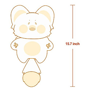 PEACHCAT Cute Cat Plush Pillow Kitten Plushie Kawaii Cat Stuffed Animal White with Angel Wings 15.7"