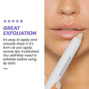 Wonderskin 3-in-1 Lip Scrub Exfoliator & Moisturizer, Lip Exfoliator Scrub, Hydrating Balm for Soft, Nourished, Flake-Free Lips with One-Step Prep, 0.10oz