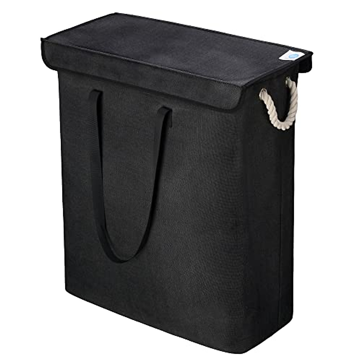 EZ Laundry Hamper Basket with Long Handles and Lid Freestanding 30 Gallons or 114 Liters Extra Large XL (Black) 30 Gallons