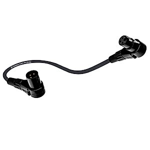 Balanced XLR Cable Right Angle Male to Right Angle Female - 1.5 Feet Black - Pro 3-Pin 90 Degree Microphone Connector for Audio Interface or Mixer for Live Performance & Recording