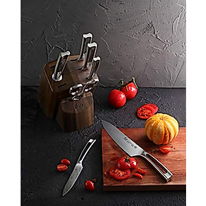Cangshan TN1 Series 1021950 Swedish 14C28N Steel Forged 8-Piece Knife Block Set, Walnut