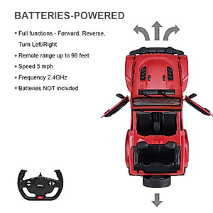 RASTAR Off-Road Remote Control Car, 1:14 Jeep Wrangler JL RC Off-Road Racing Vehicle Toy Car for Kids Adults, Spring Suspension/Door Open, 2.4Ghz RED