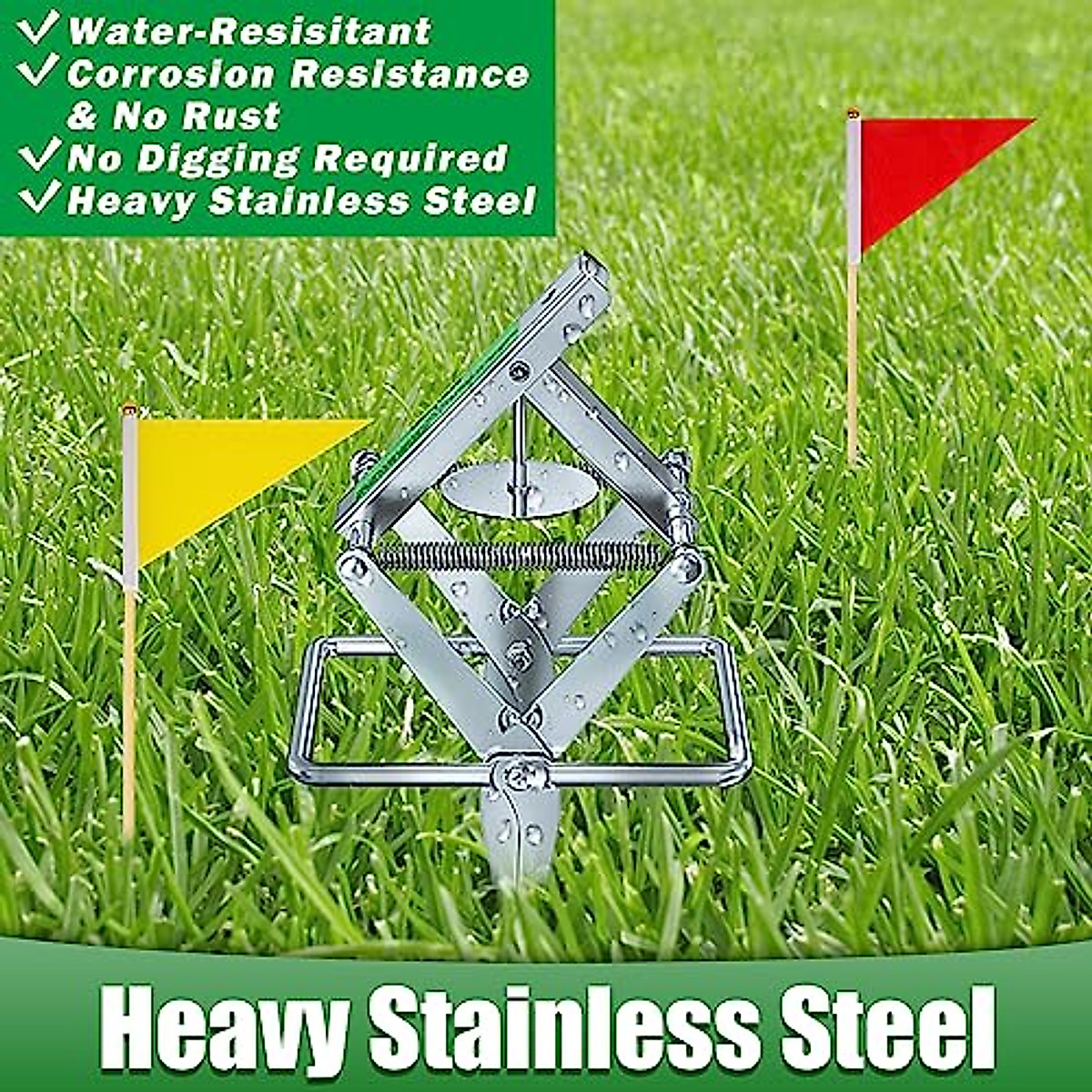 2 Pack Mole Traps That Kill Best, Scissor Mole Traps for Lawns Vole Traps Outdoor Use, Mole Trap Easy to Set Galvanized Steel Reusable Quick Capture Gopher