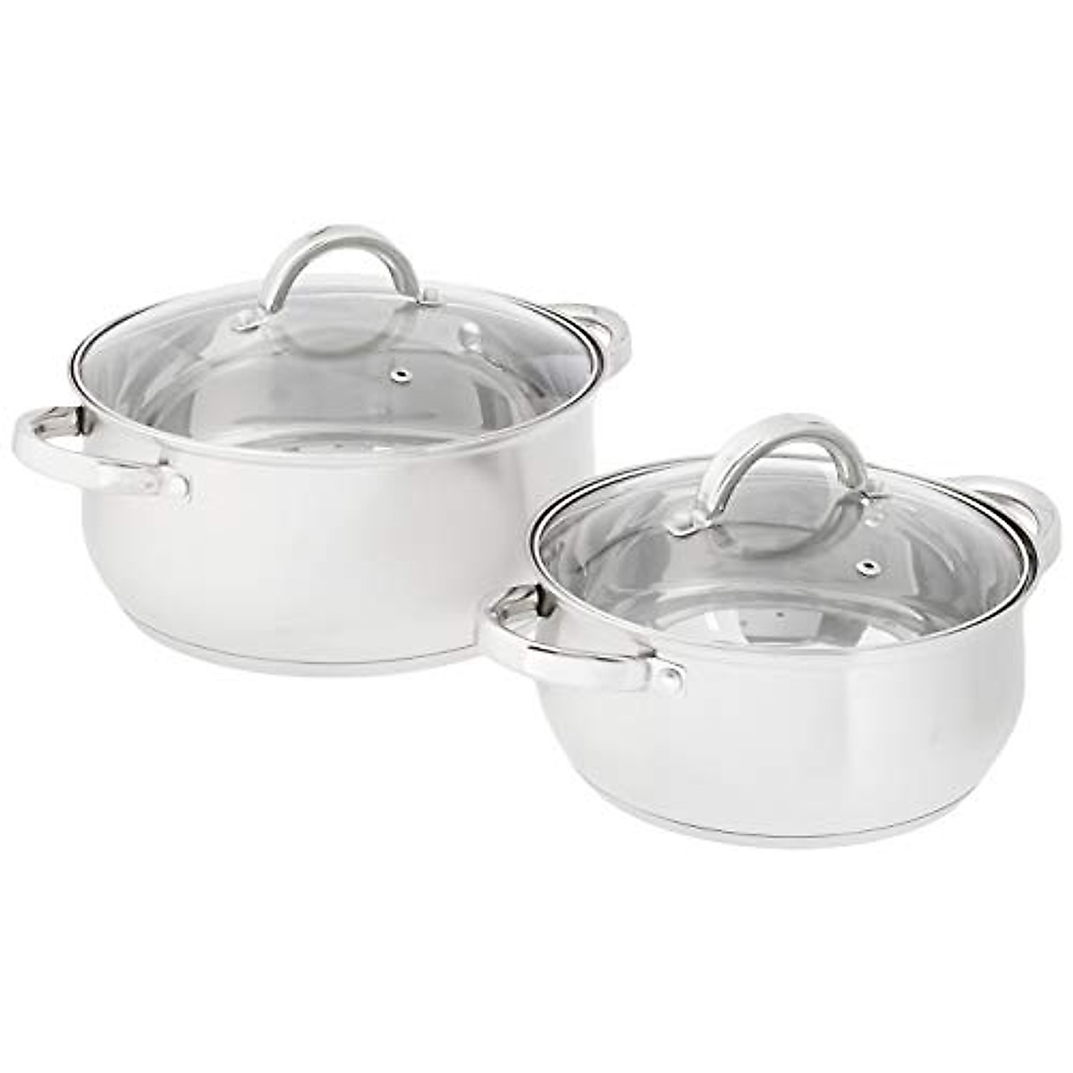 Heim Concept Stainless Steel 12-Piece Cookware Set, Silver