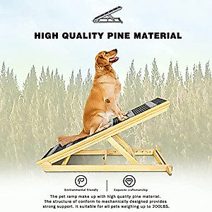 SOKO Dog Ramp, Folding Pet Ramp for Bed Suitable for Small & Large Old Dogs & Cats - 41.33" Long Portable Paw Ramp High Traction Dog Ramps for Car, SUV, Couch, Sofa - 6 Adjustable Height Rated 200LBS