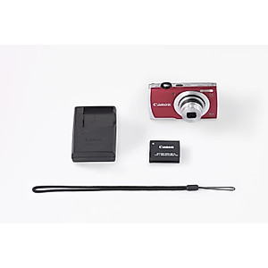 Canon PowerShot A2500 16MP Digital Camera with 5x Optical Image Stabilized Zoom with 2.7-Inch LCD (Red) (Renewed)