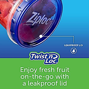 Ziploc Twist N Loc Food Storage Meal Prep Containers Reusable for Kitchen Organization, Dishwasher Safe, Small Round, 9 Count